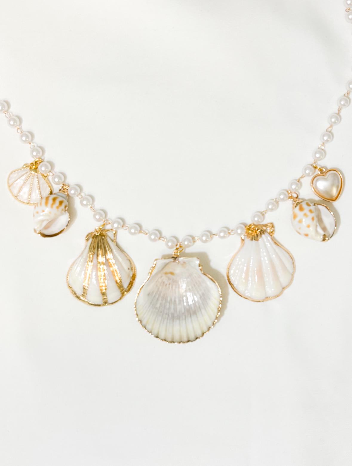 Seashell Charm Necklace - Etsy