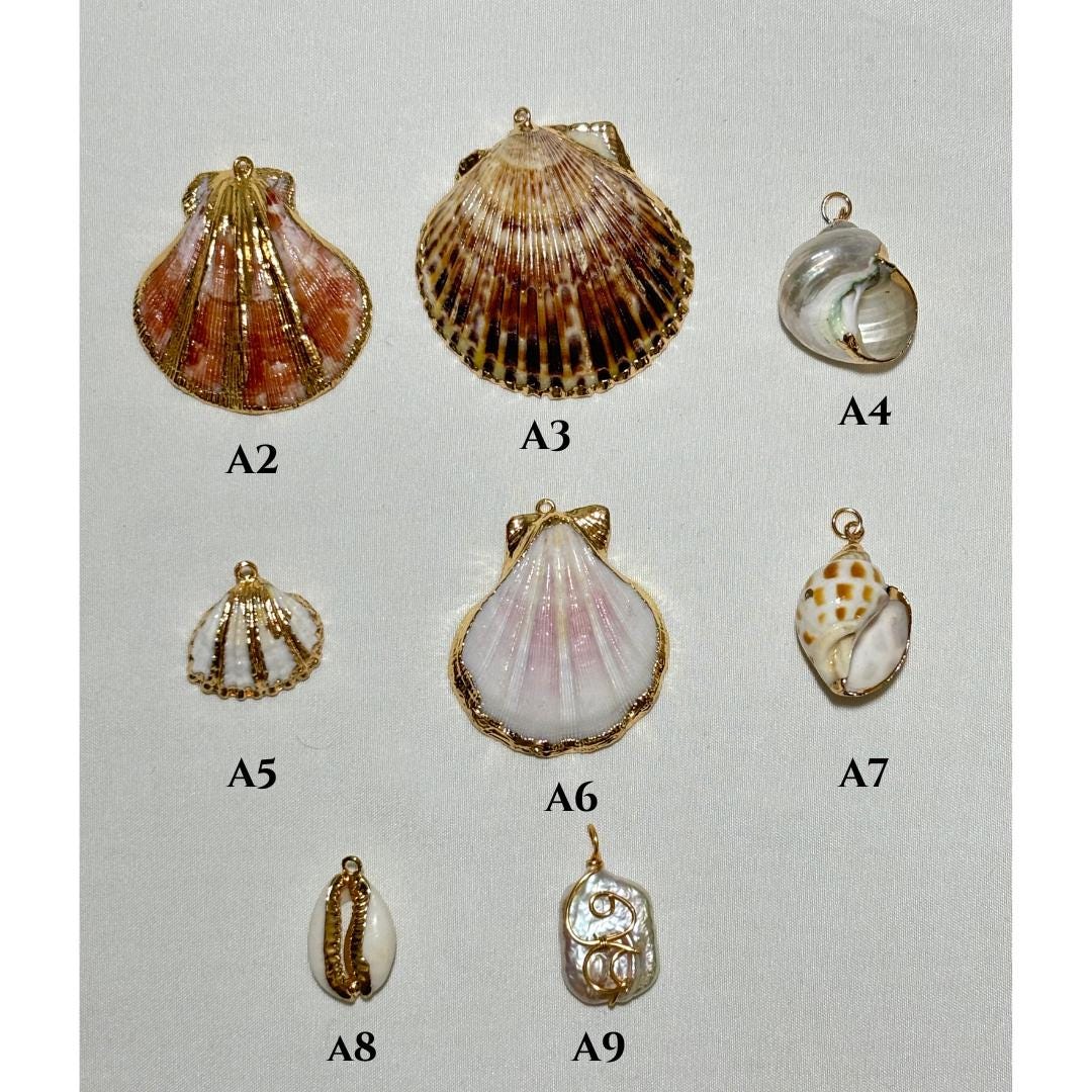 Seashell Charm Necklace - Etsy