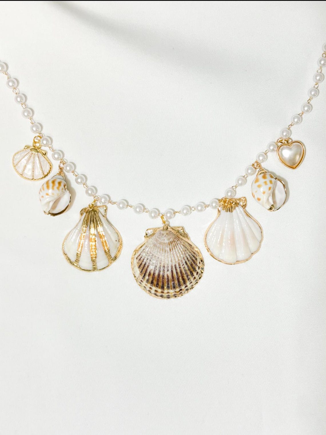 Seashell Charm Necklace - Etsy