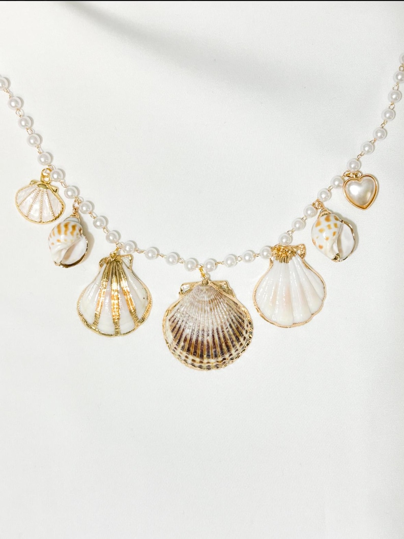 Seashell Charm Necklace - Etsy