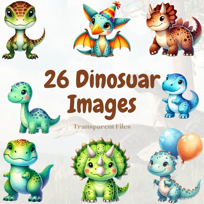 Dreamland Clipart | Dinosaur Clip Art | 26 PNG Files | Cute Dino Clip ...