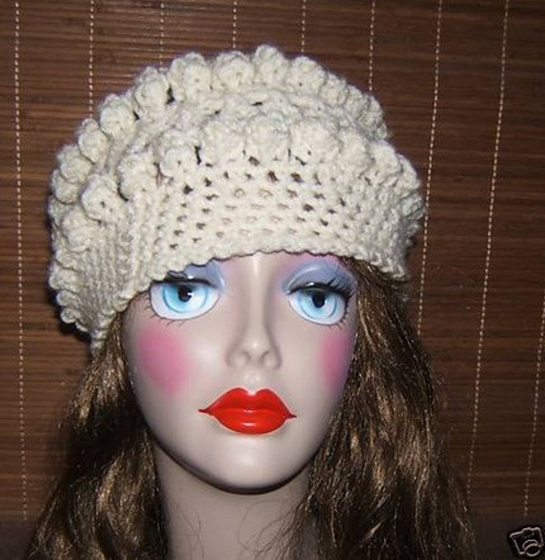Crochet Popcorn Bobble Cloche Hat Pattern Adobe (PDF Pattern File) - Etsy
