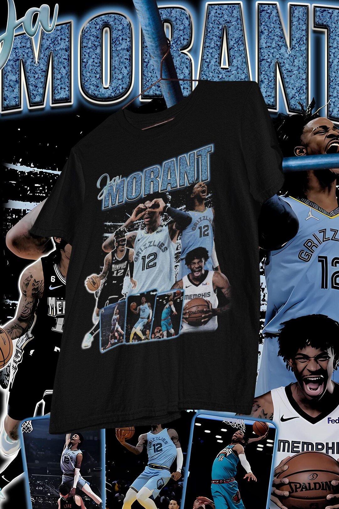 Ja Morant PNG T-shirt Design, Bootleg Tees Design, Ready to Print ...