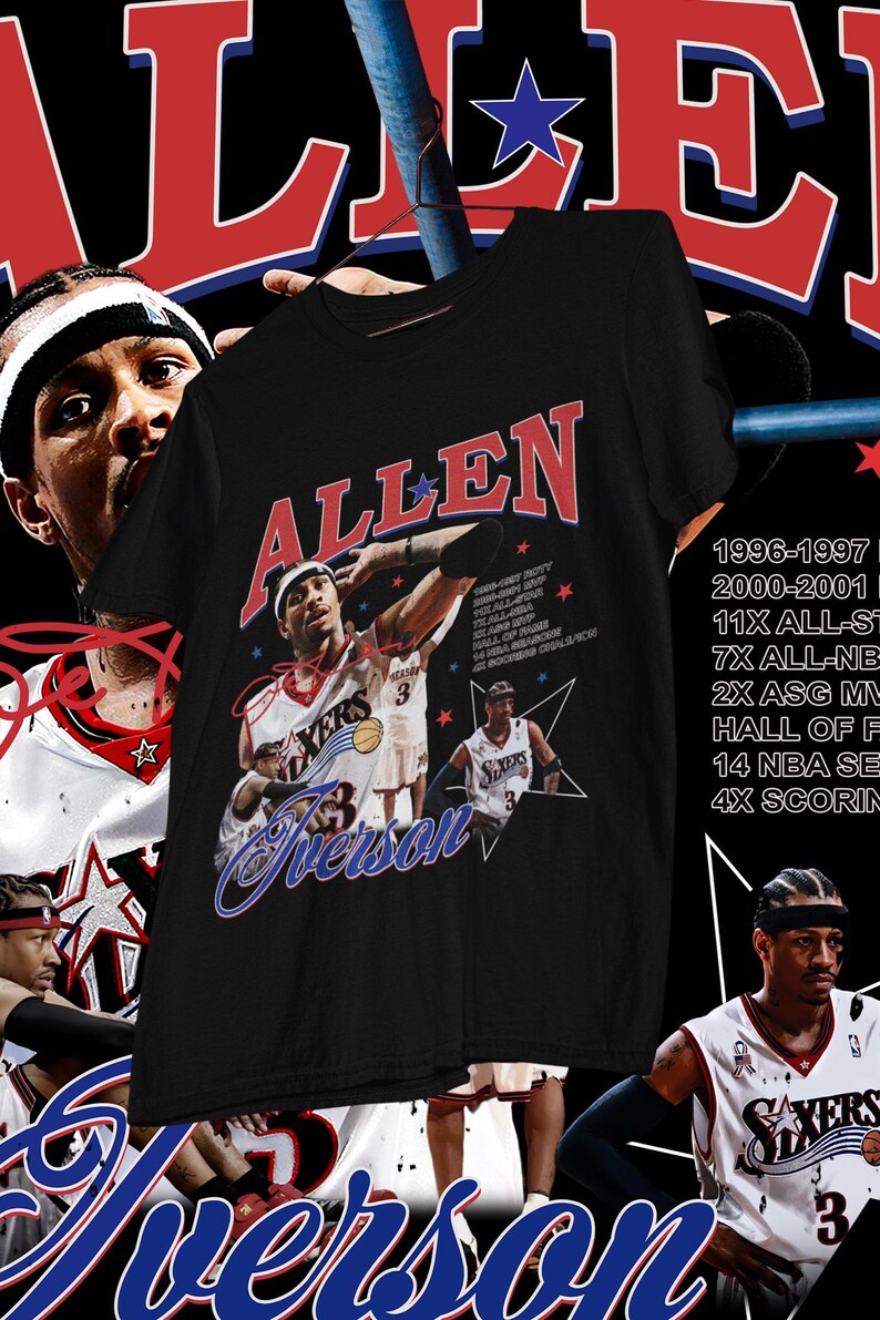 Allen Iverson PNG T-shirt Design, Bootleg Tees Design, Ready to Print ...