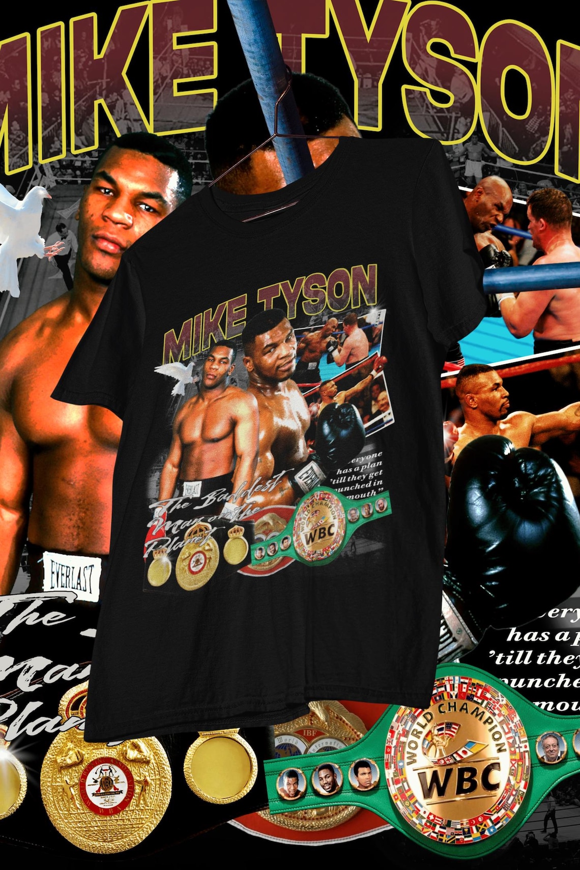Mike Tyson Retro Vintage PNG T-shirt Design, Bootleg Tees Design, Ready ...