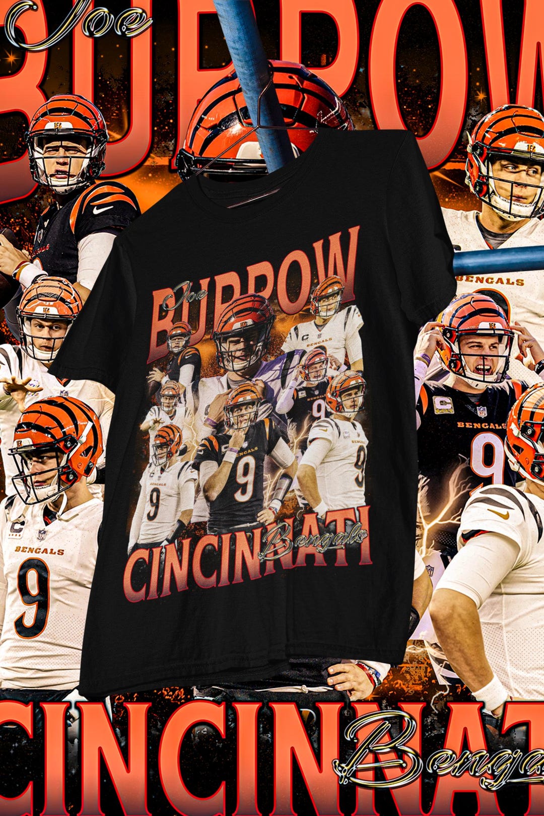 Joe Burrow PNG Design for Shirt, Bootleg Tees Design, Ready to Print ...