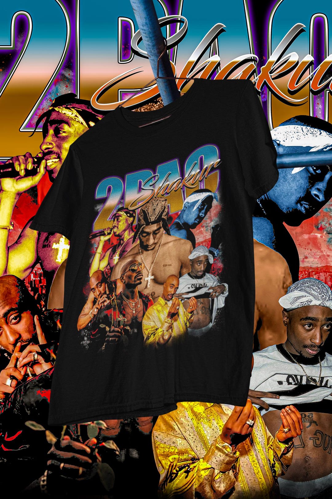 2pac Tupac Vintage PNG T-shirt Design, Bootleg Tees Design, Ready to Print, Printable Design ...