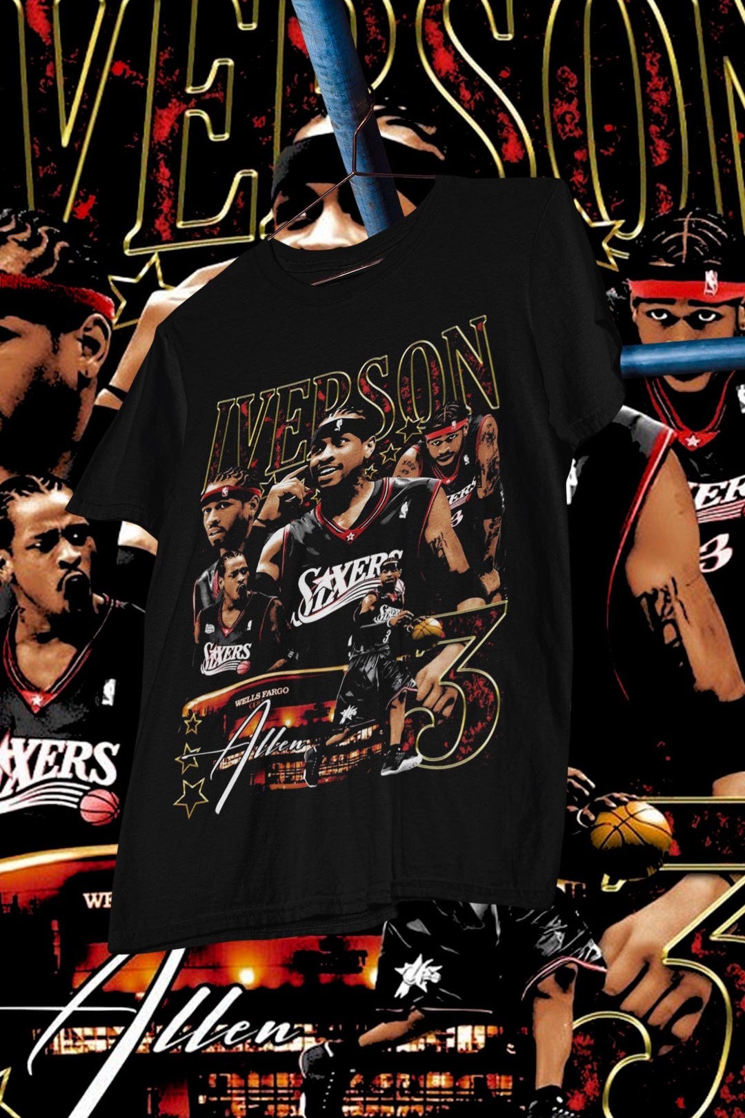 Allen Iverson PNG T-shirt Design, Bootleg Tees Design, Ready to Print ...