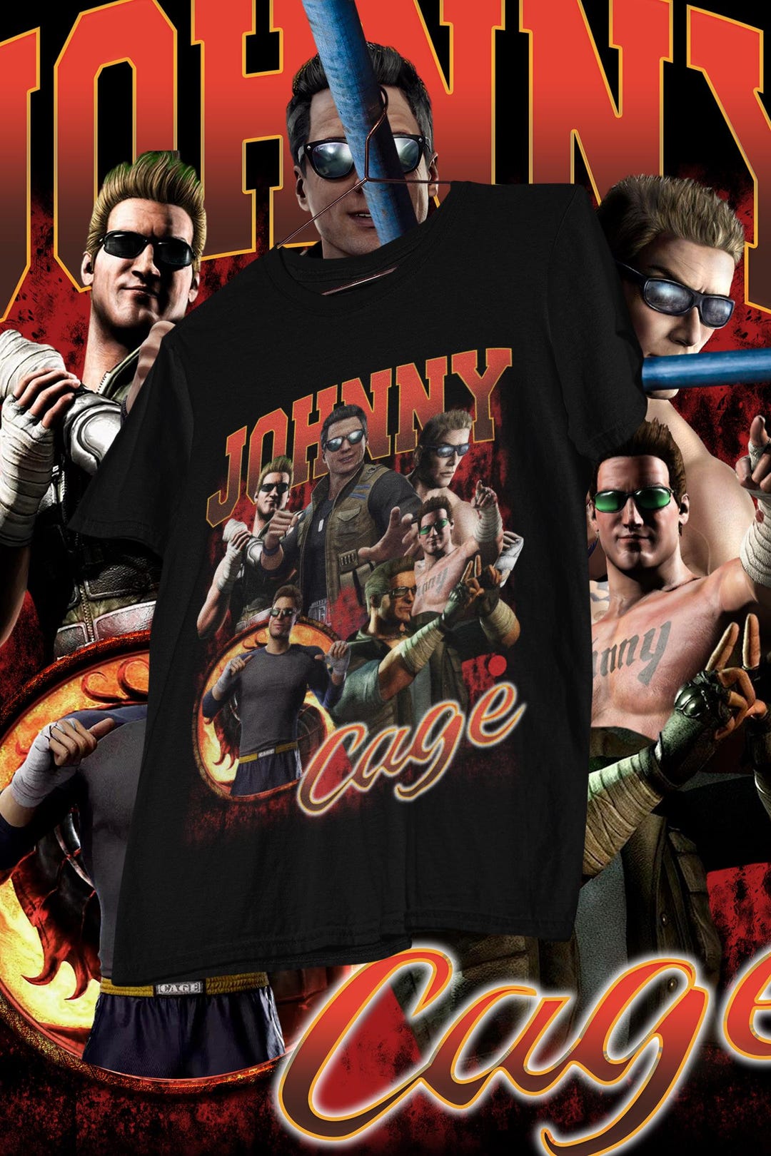 Johhny Cage PNG T-shirt Design, Bootleg Tees Design, Ready to Print ...