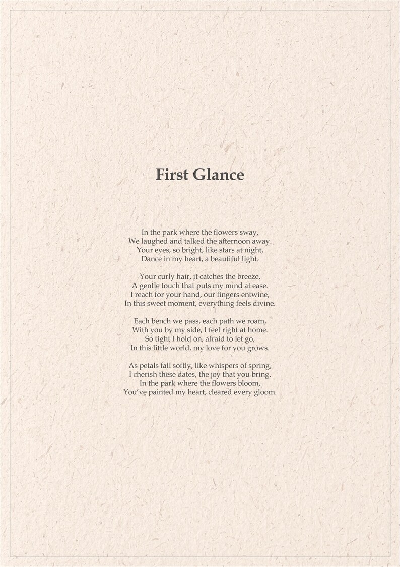 Custom Poetry Poster Design. Personalised Poem Art Print. Unique Gift for Weddings ...