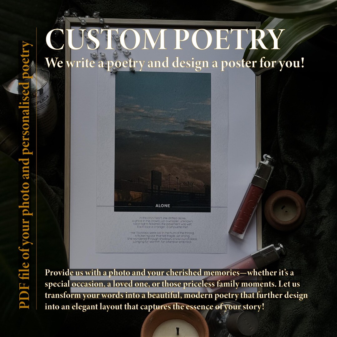 Photo and Custom Poem Poster. Personalised Poetry Art With Your Photo ...