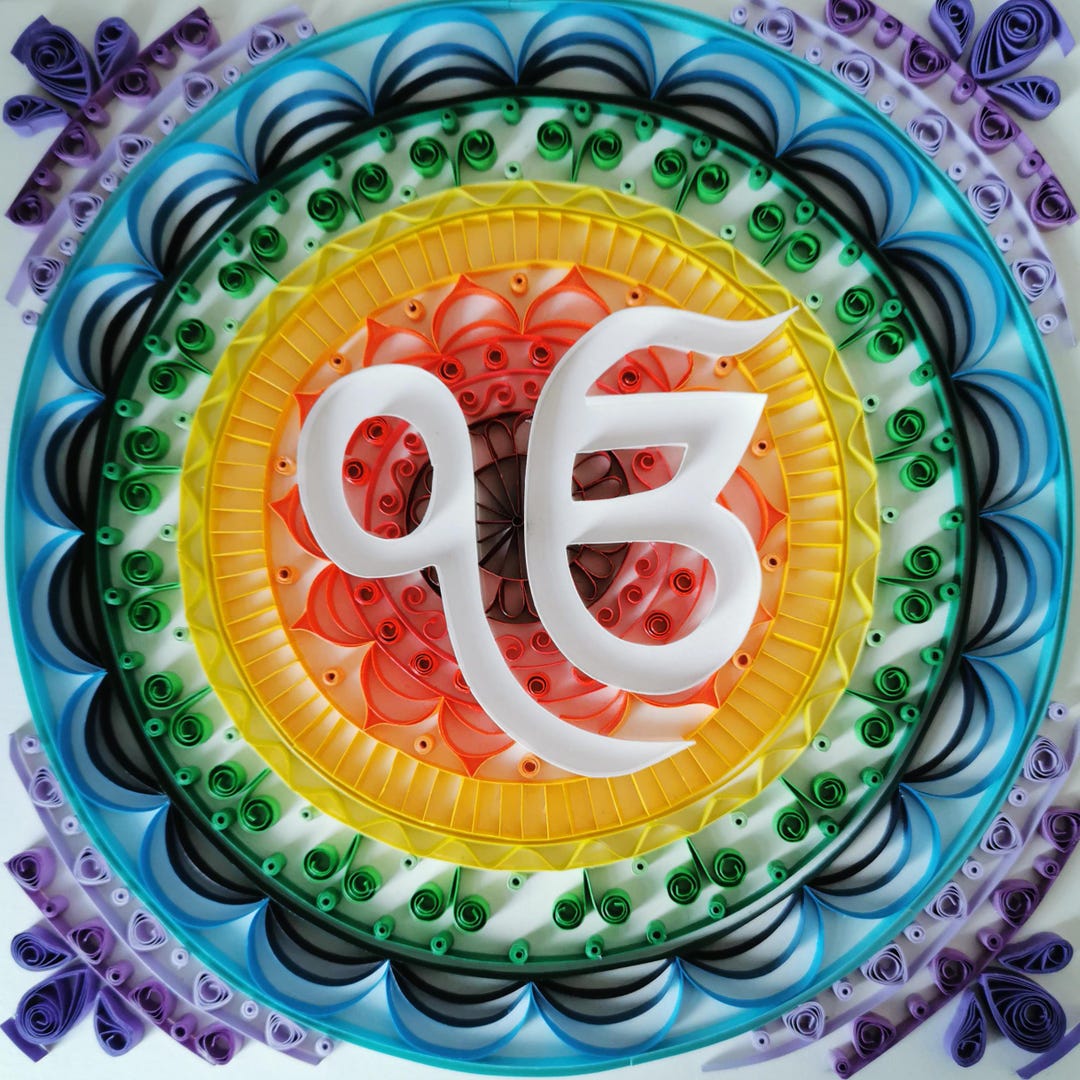 Ik Onkar Quilling Mandala Sikh Art Gift Frame for Diwali/ Vaisakhi ...