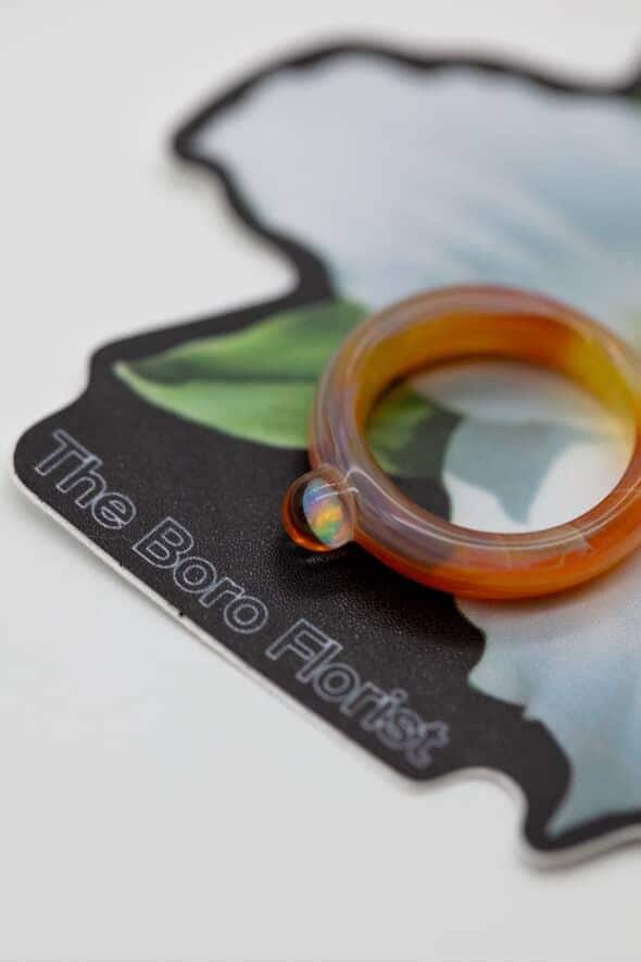 Borosillicate Glass Band With Encased Water Opal - Etsy