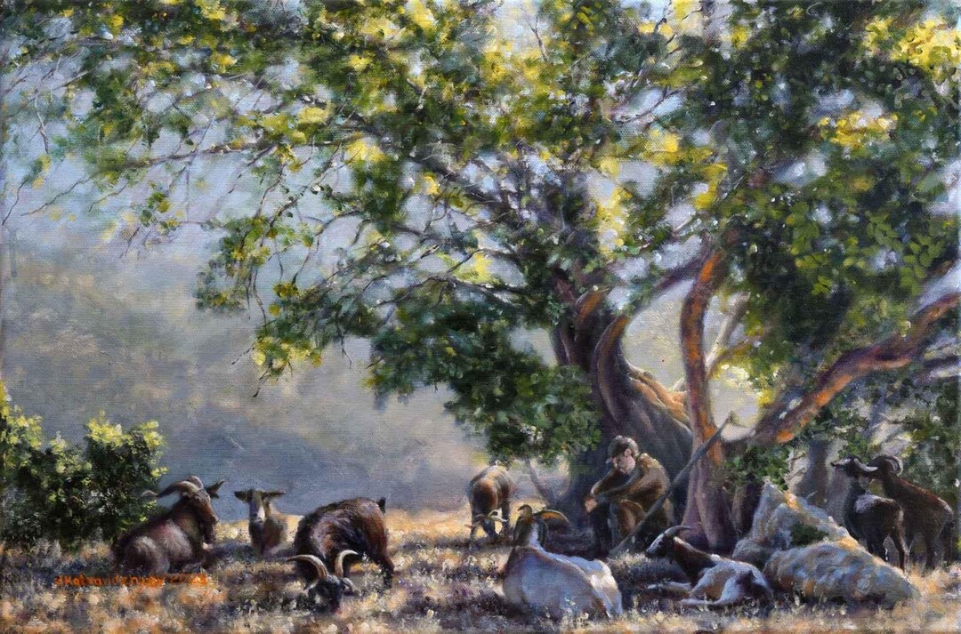 The Song of the Cicadas Wildlife Landscape Acrylic on Canvas Animal ...