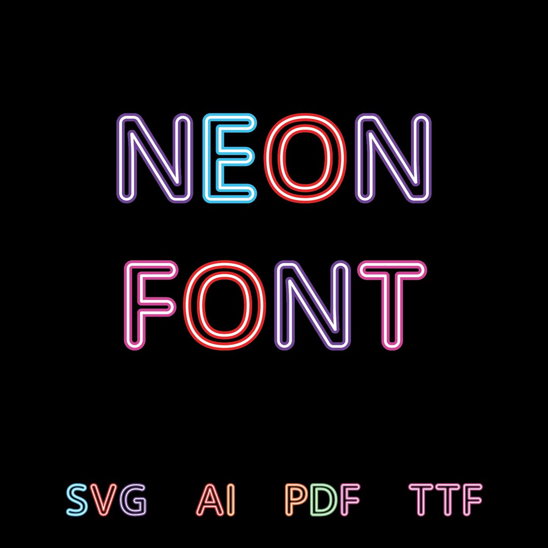 Neon Colored Font, Neon Font, Neon Text, Neon Colored Text, Neon Font ...