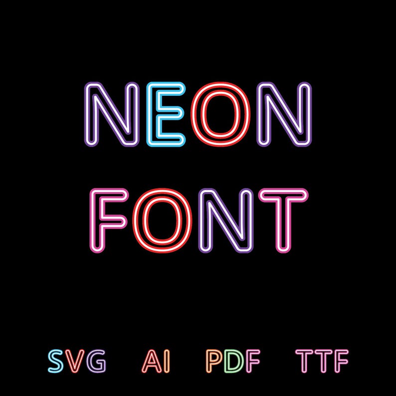 Neon Colored Font, Neon Font, Neon Text, Neon Colored Text, Neon Font ...