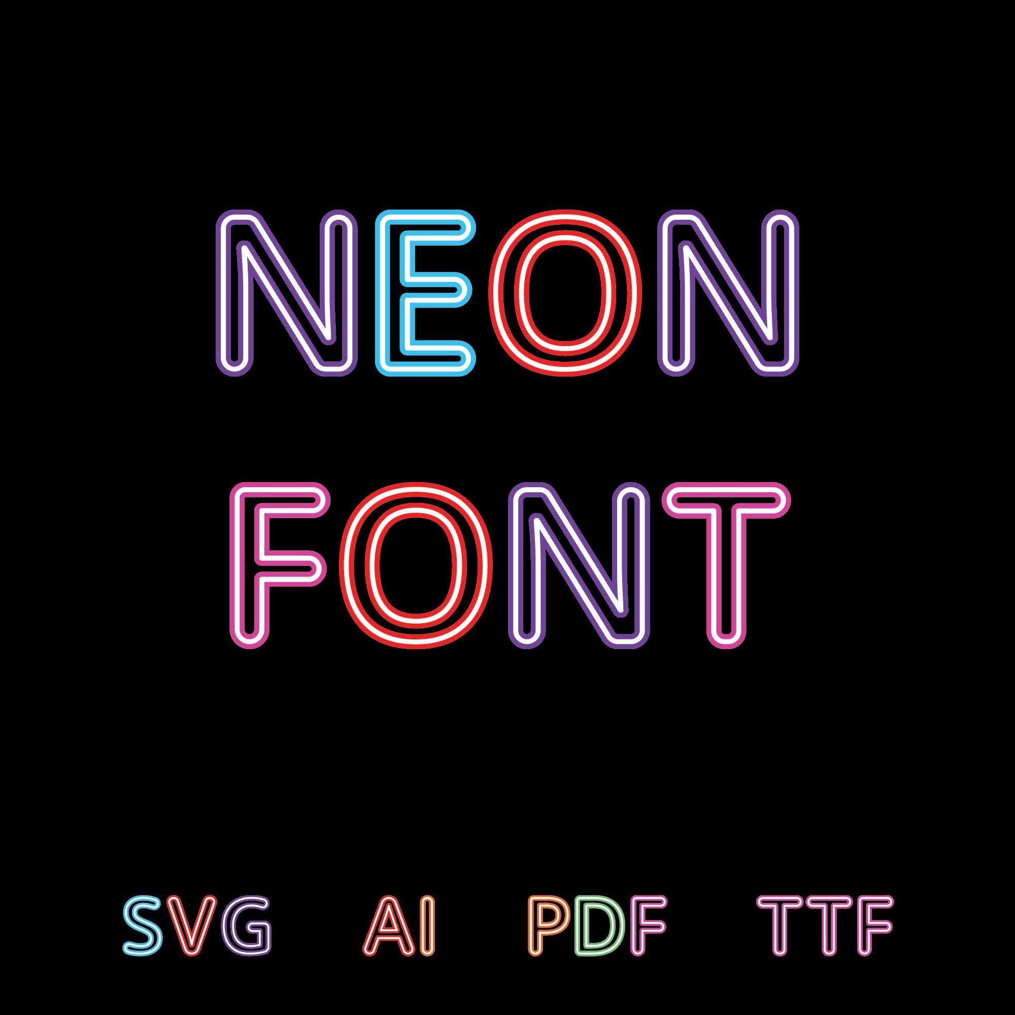Neon Colored Font, Neon Font, Neon Text, Neon Colored Text, Neon Font ...
