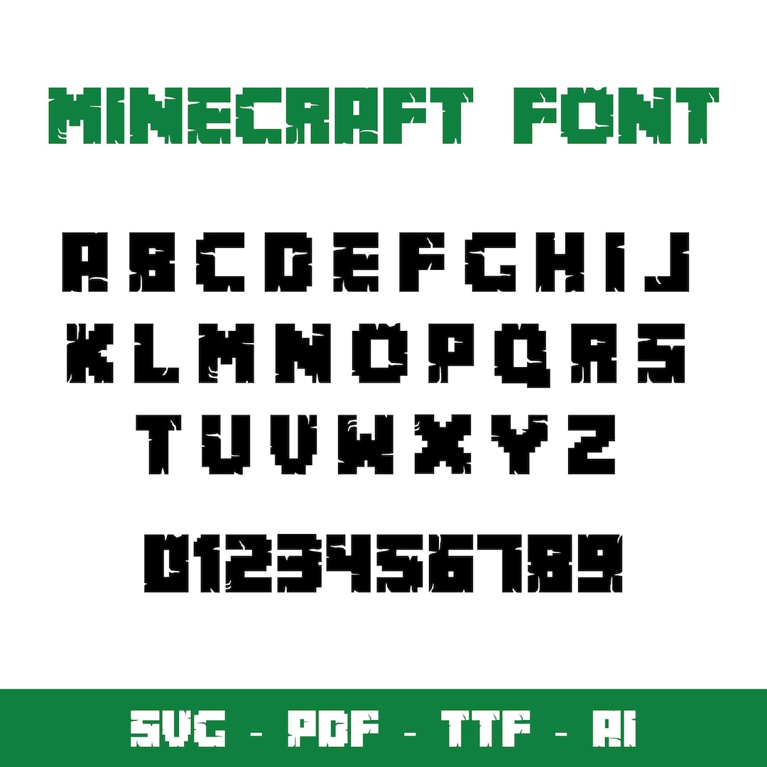 Minecraft Font Svg Bundle, Minecraft Alphabet Printable, Minecraft ...
