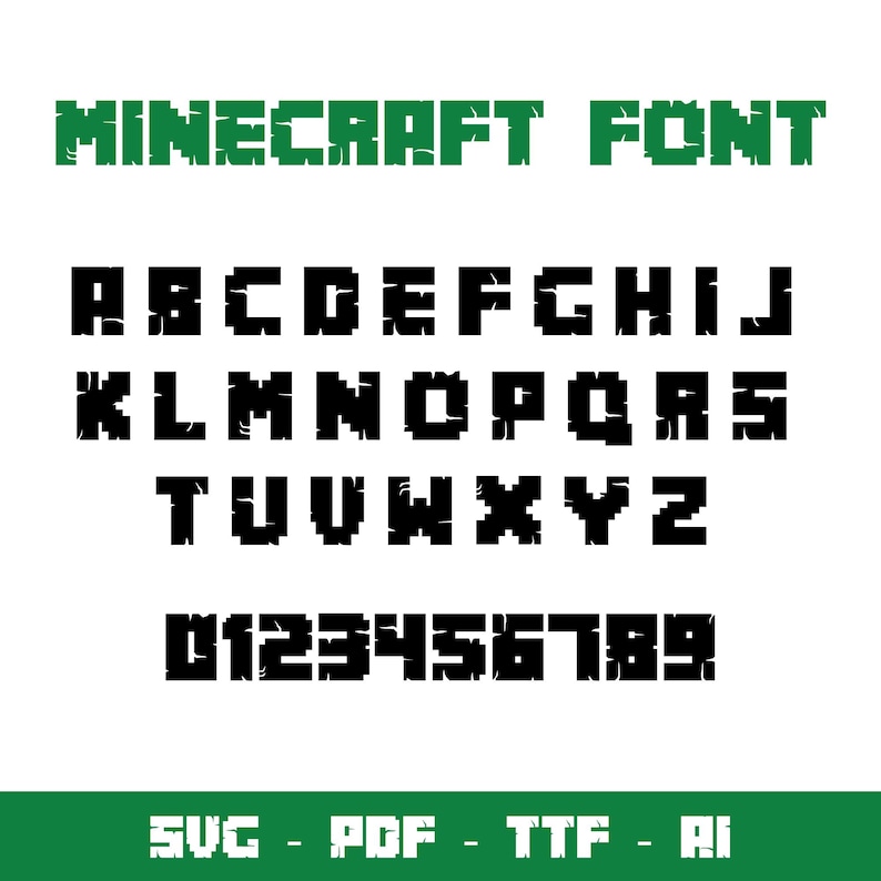 Minecraft Font Svg Bundle, Minecraft Alphabet Printable, Minecraft ...