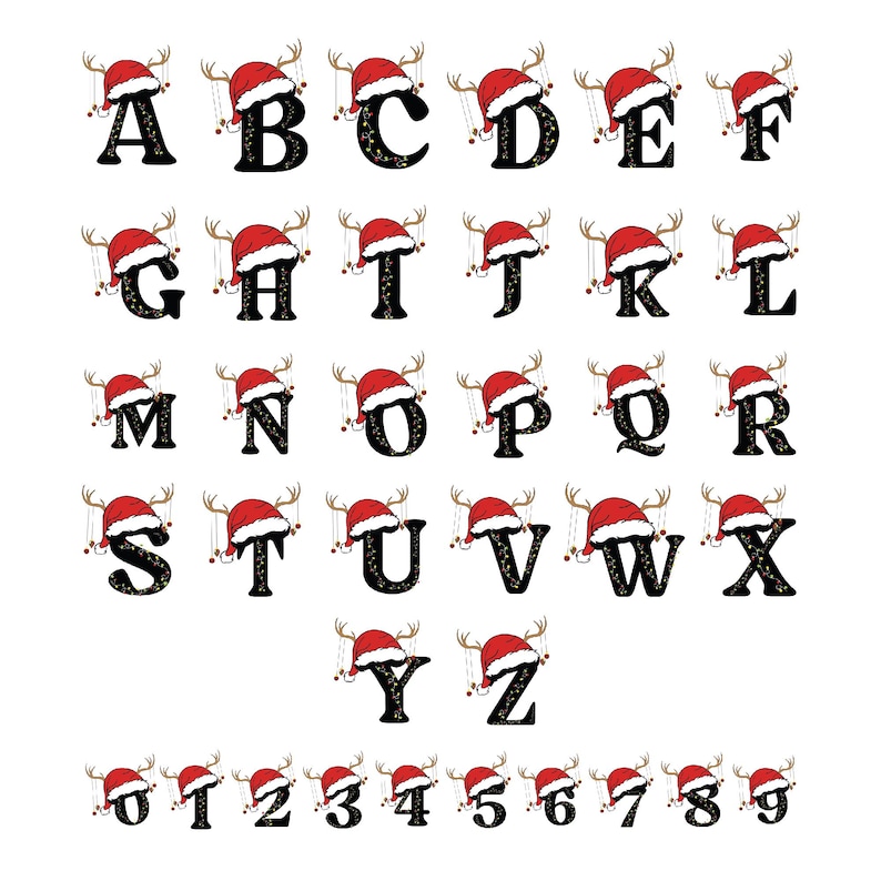 Christmas Alphabet SVG Bundle Christmas Alphabet PNG Christmas Letters ...