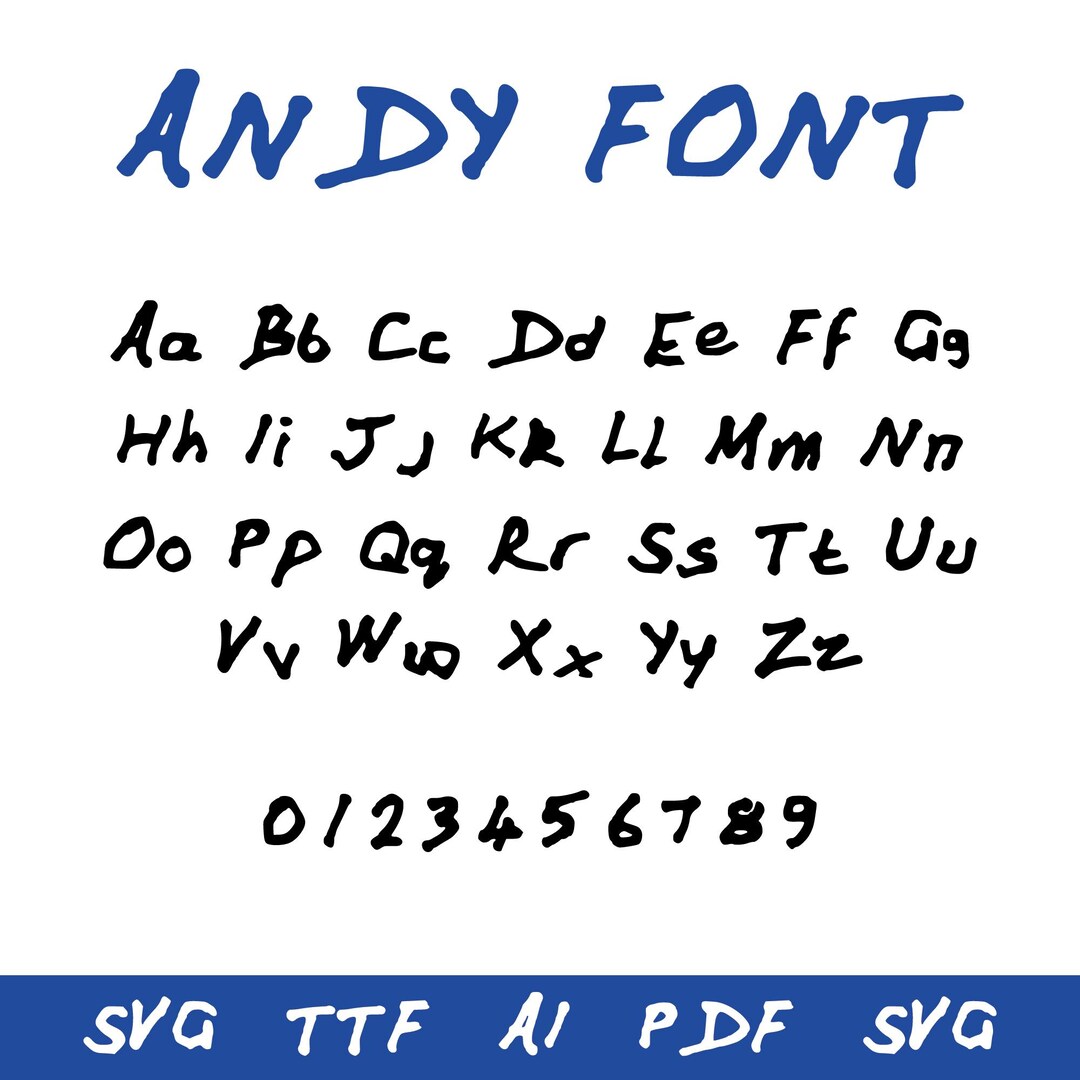ANDY FONT SVG, Digital Download, Font Svg, Andy Svg, Alphabet Svg, Toy ...