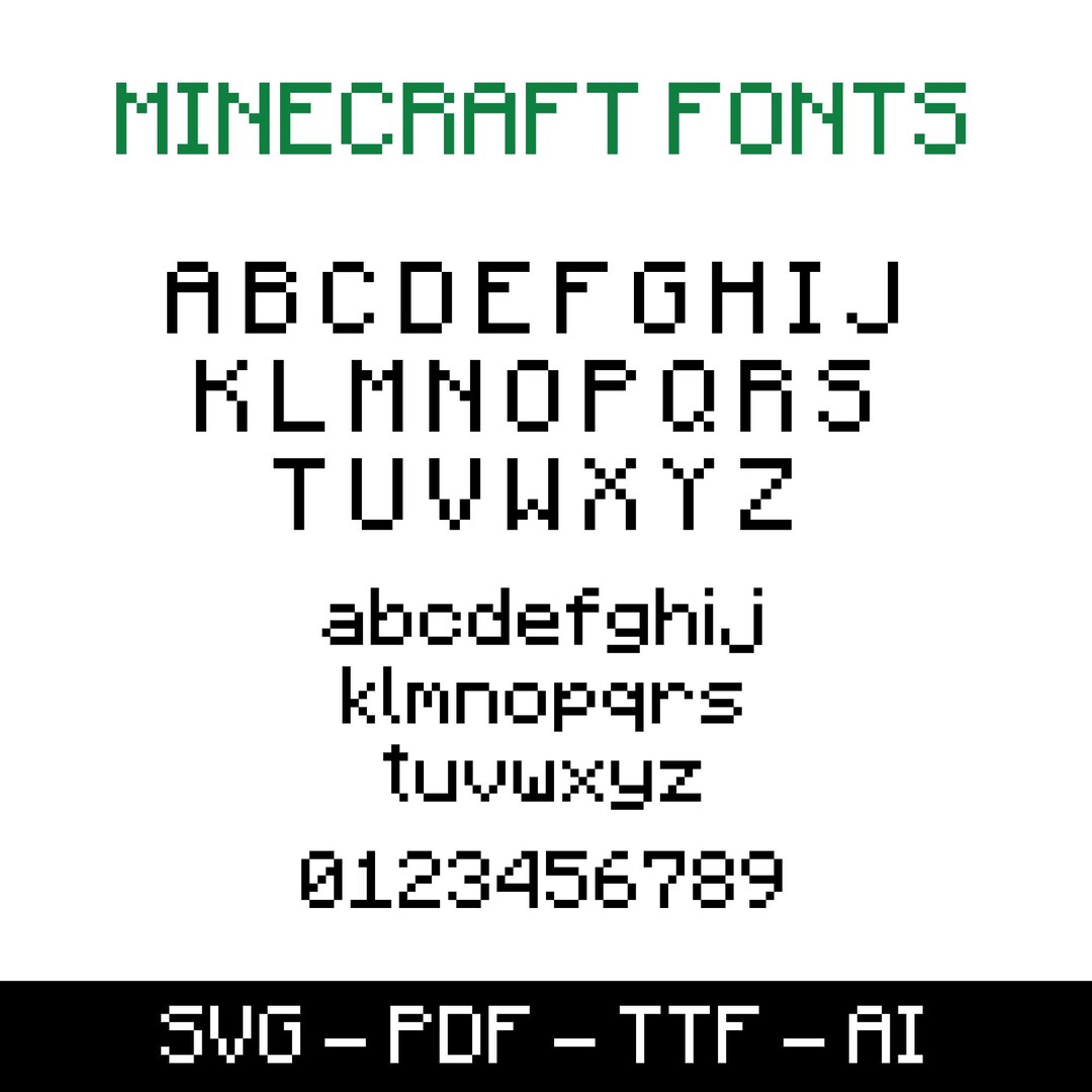 Minecraft 5 Fonts Svg Bundle Minecraft Alphabet Printable Minecraft ...