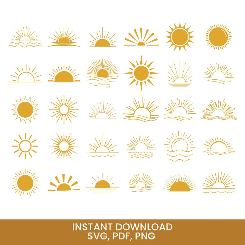 Sunrise Svg Png, Sun Svg Cricut, Sunrise Clipart, Sunrise Cut File, Sun ...
