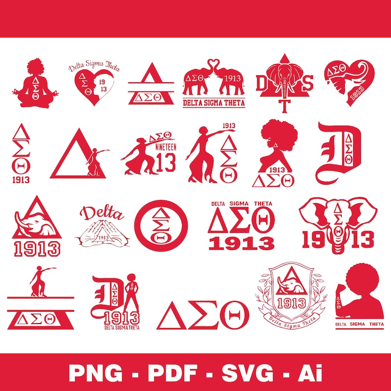 Delta Sigma Theta Svg Png Bundle, 1913 Hand Sign Cut Files, Delta Sigma ...