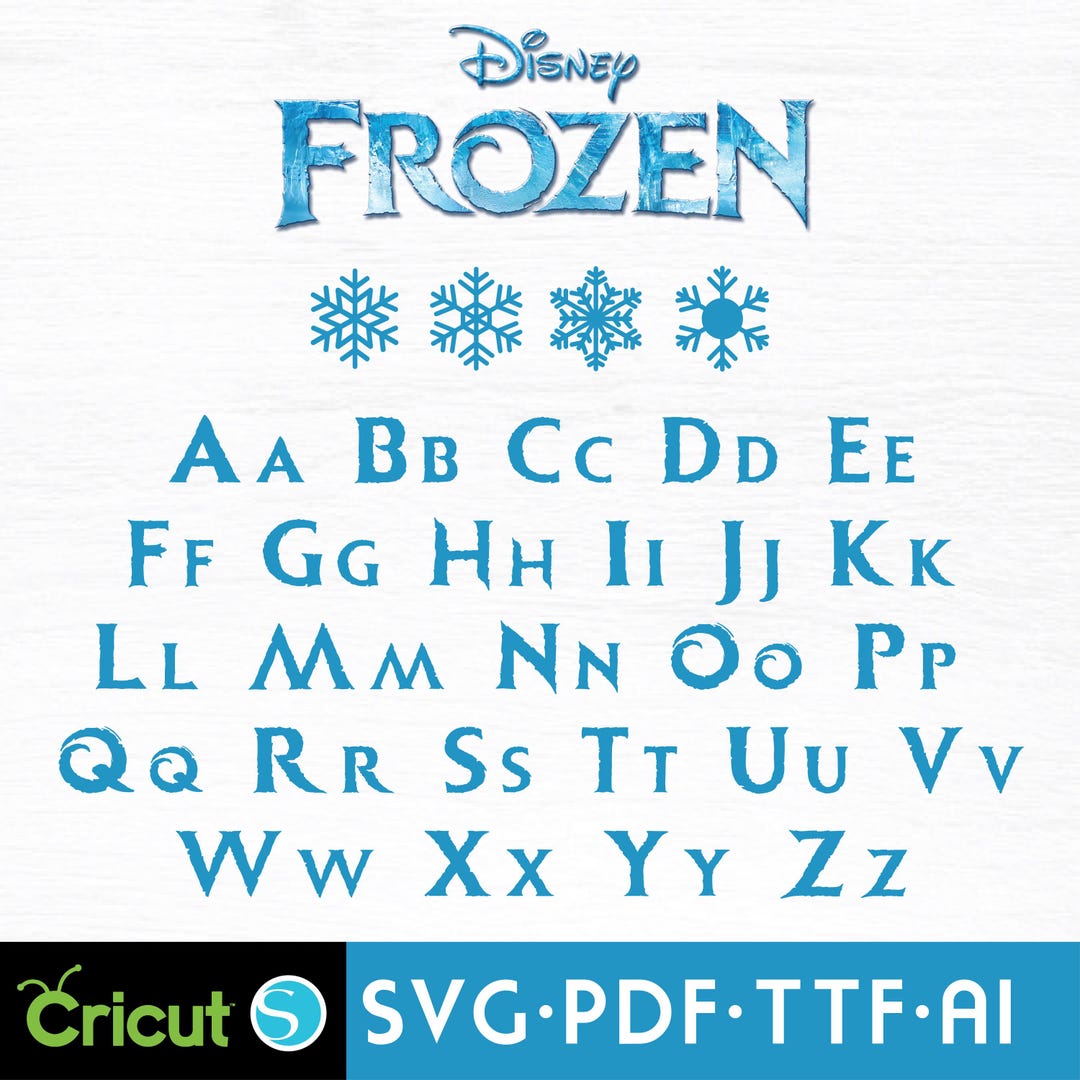 Frozen Font Svg Layered Files, Frozen Alphabet Letters and Numbers Dxf ...