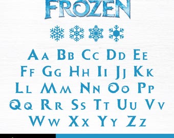 Frozen Font Svg Layered Files, Frozen Alphabet Letters and Numbers Dxf ...