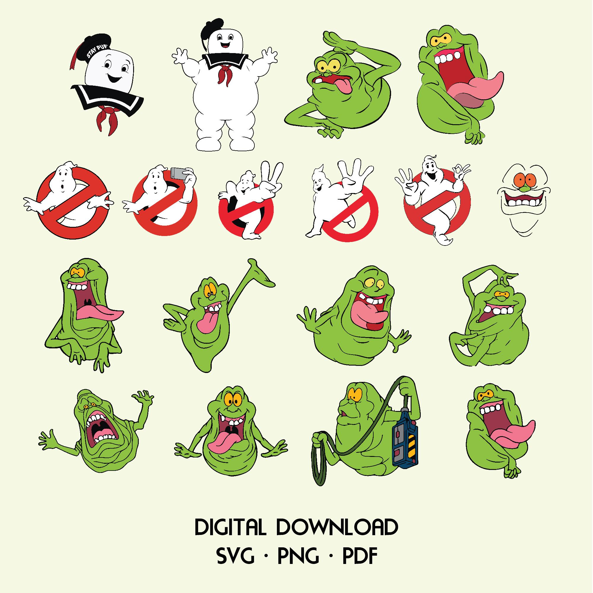 Ghostbusters PNG, Instant Download Ghostbusters Clipart, Slimer PNG ...