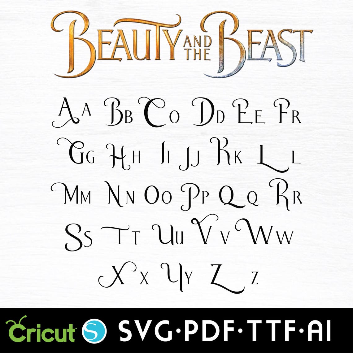 Beauty and the Beast Fonts, Beauty and Beast Png Bundle, Beauty of the ...