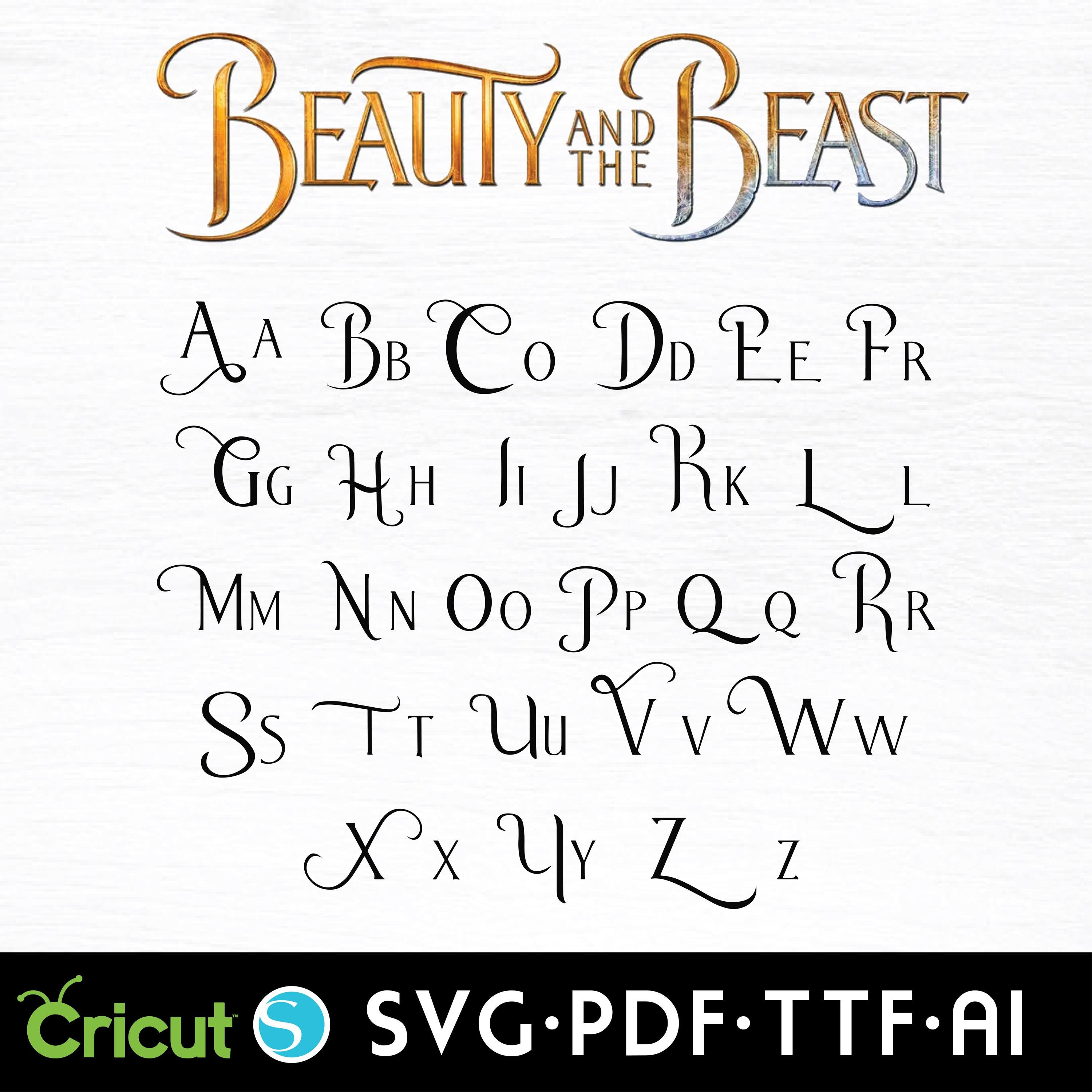 Beauty and the Beast Fonts, Beauty and Beast Png Bundle, Beauty of the ...