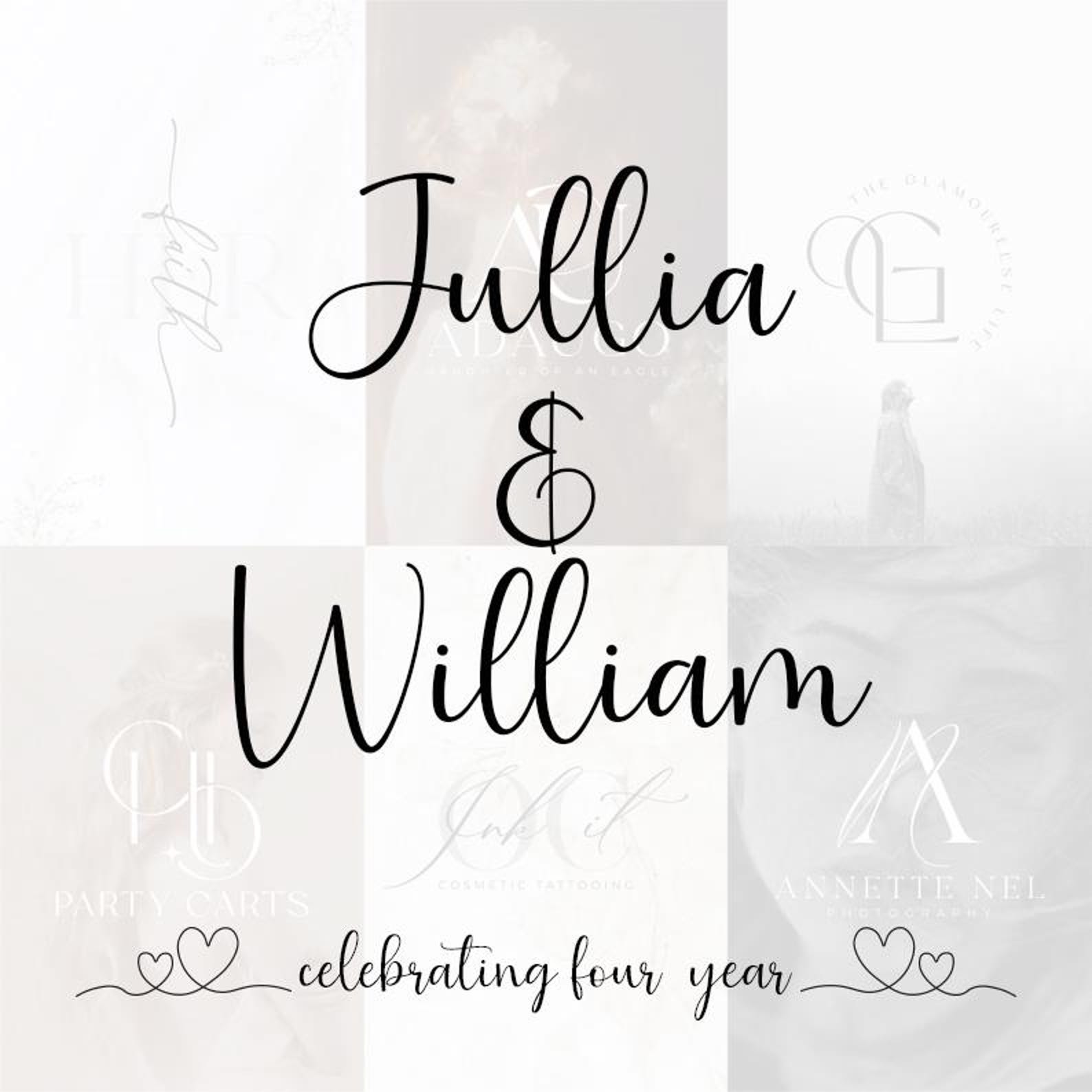 Script Font, Font With Hearts, Font With Tails, Heart Font, Wedding ...