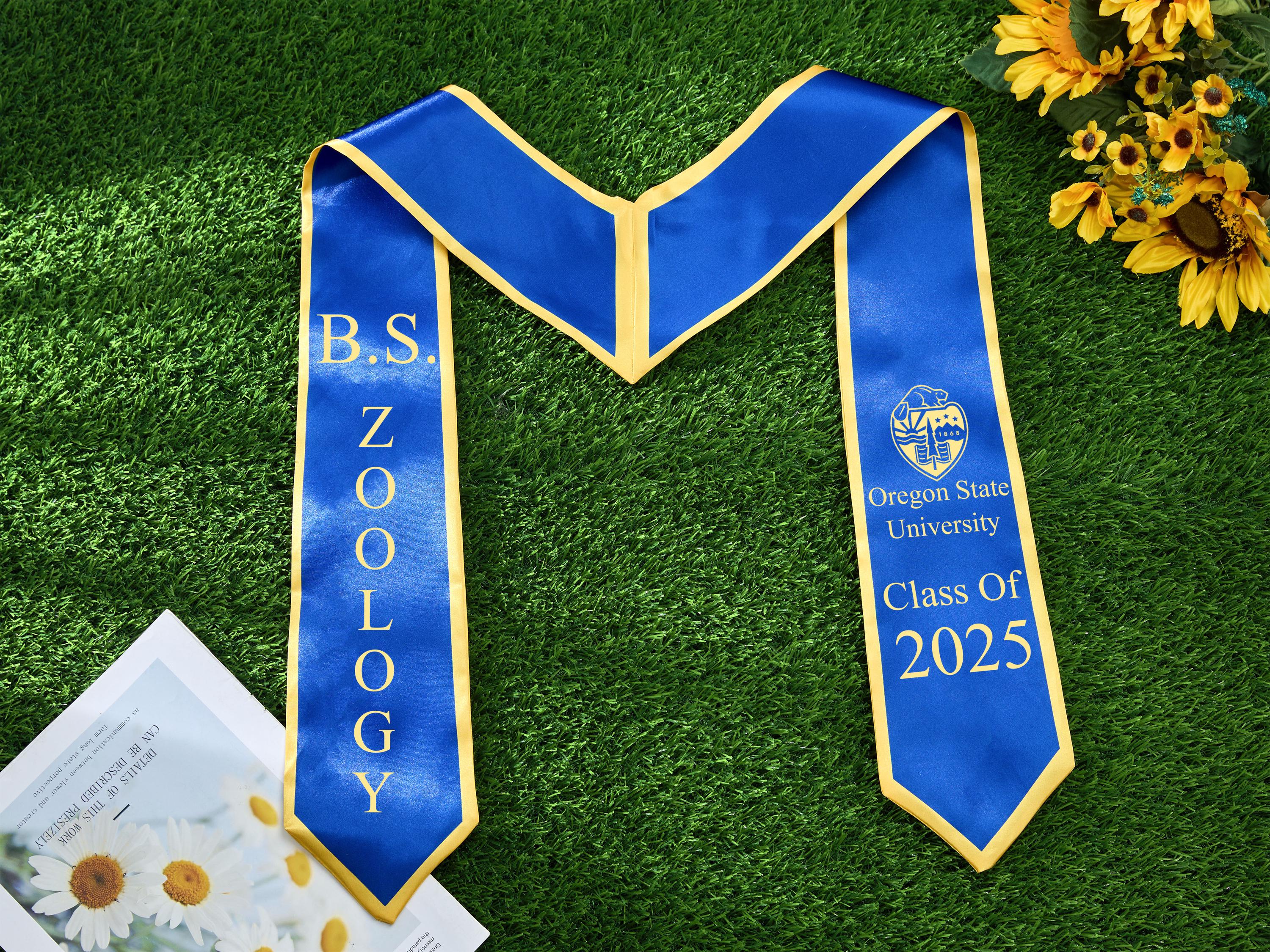 Custom Graduation Stole Satin Personalized Stole Custom Text Stole ...