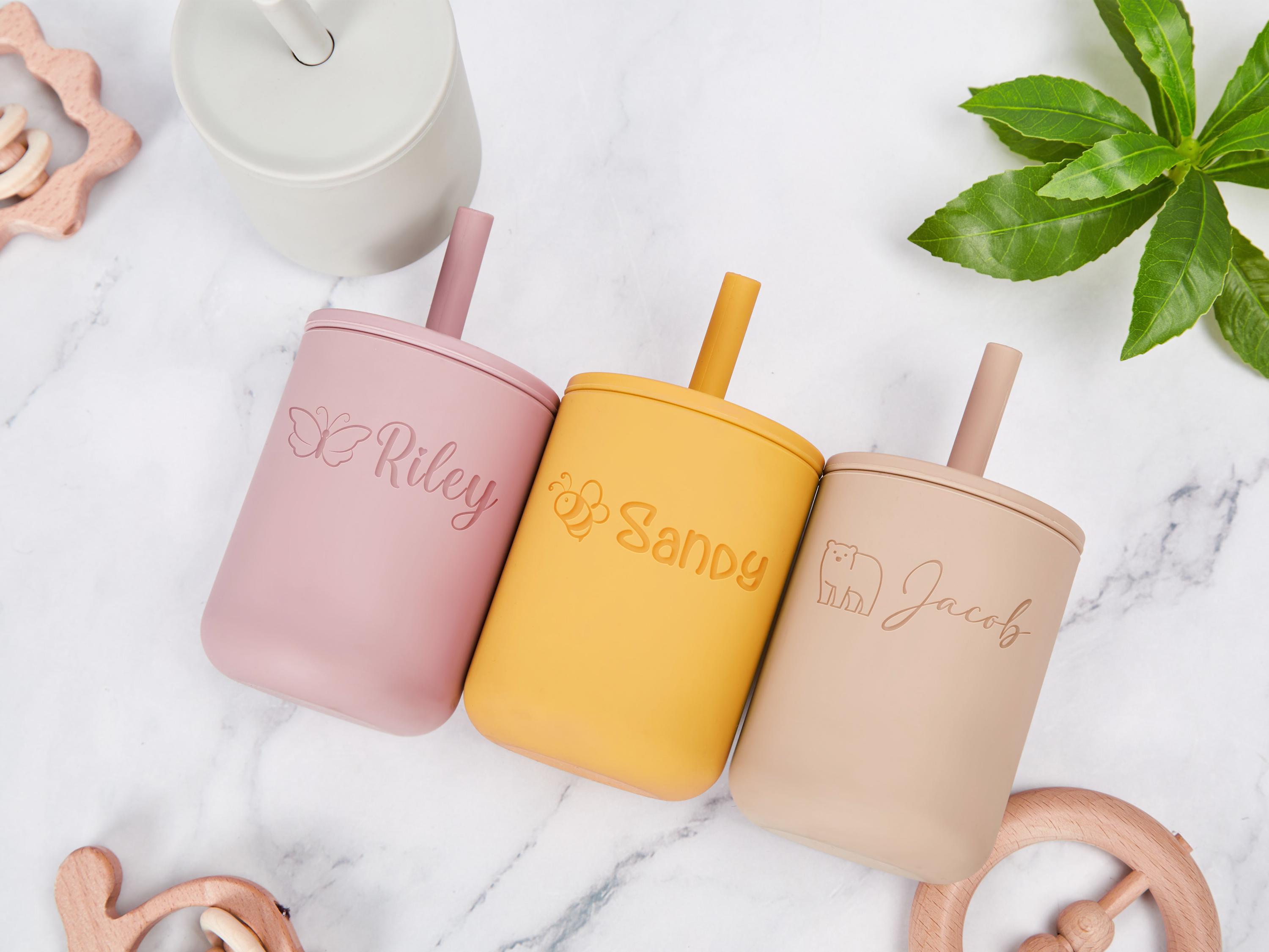 Custom Name Silicone Sippy Cup With Straw for Baby 6+ Months,no Spill ...