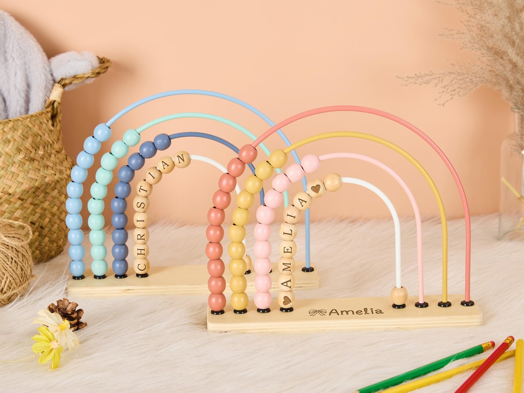 Personalized Rainbow Abacus Nursery Decor Name Abacus Baby Gift Wooden ...