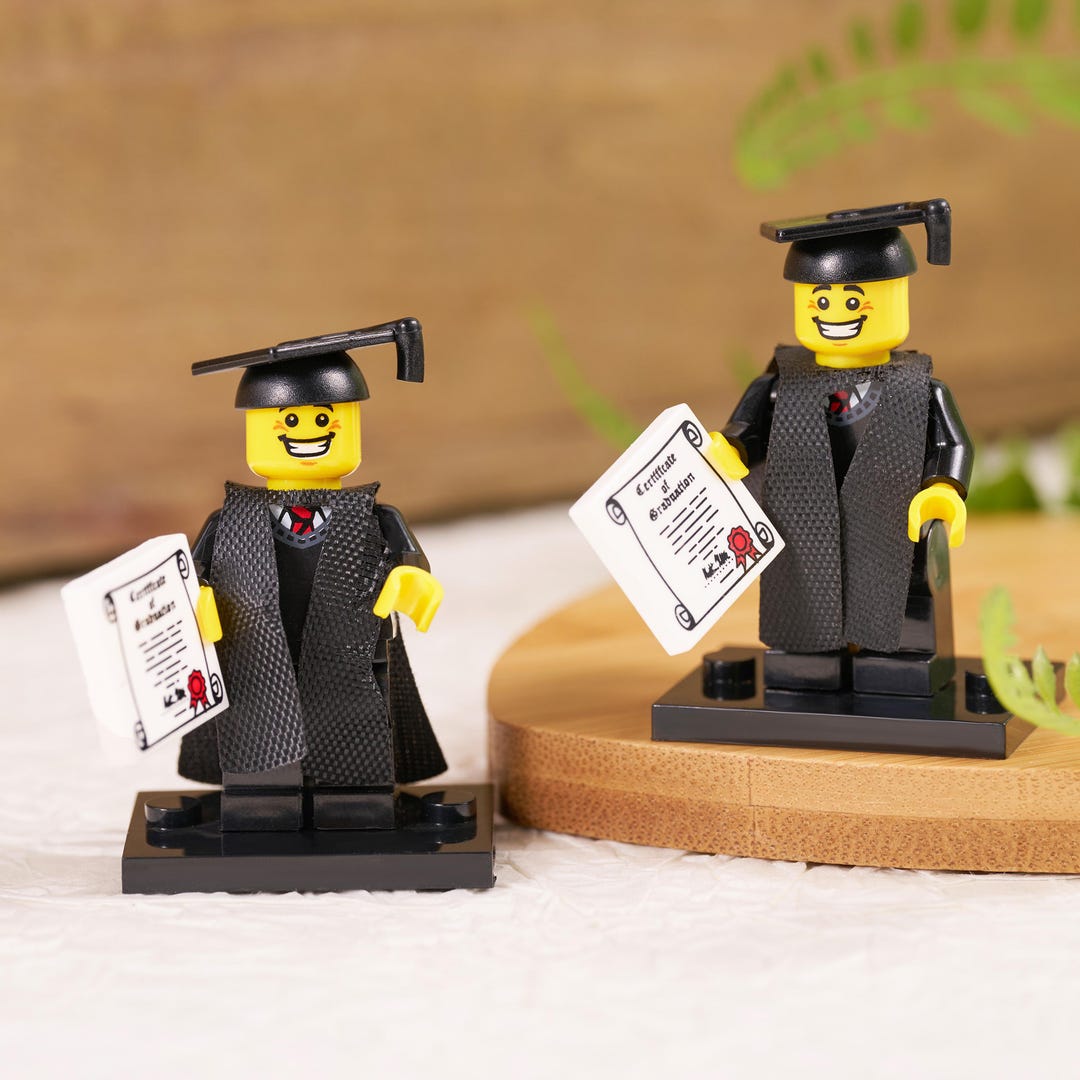 Graduate Minifigure,graduation Bricks,college High School Grads Gift for Her,brick Figures for ...