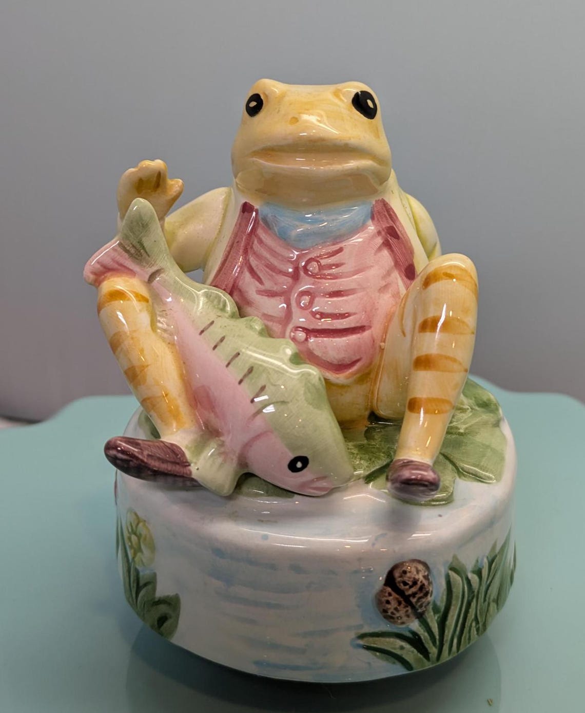 Vintage 1988 Beatrix Potter Mr. Jeremy Frog Ceramic Music Box - Etsy