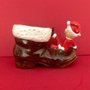 Norcrest Vintage Christmas Elf Boot Planter Pixie MCM Midcentury Santa ...