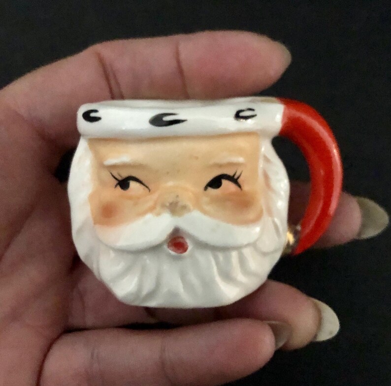 Lefton Vintage Christmas Santa Miniature Mug Shot Glass Barware MCM - Etsy