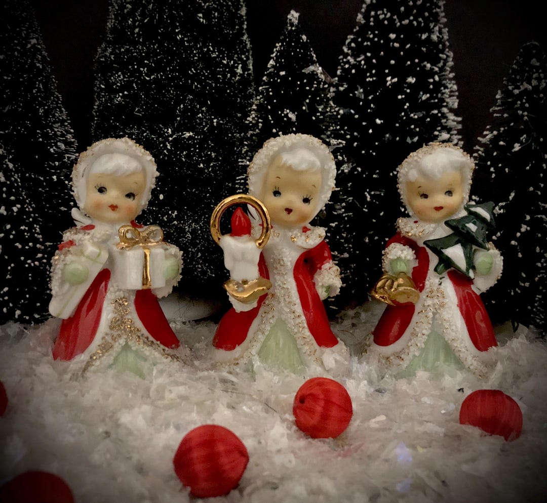 Lefton Vintage Christmas Angel Bells With Small Hoods MCM Midcentury - Etsy