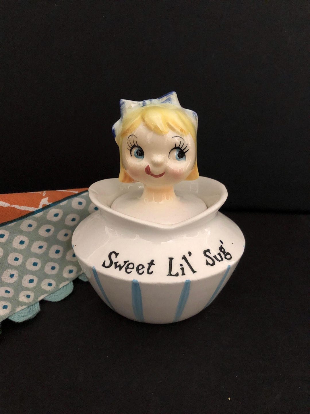 Lefton Pixieware Sweet Lil Sug Sugar Bowl MCM Midcentury - Etsy
