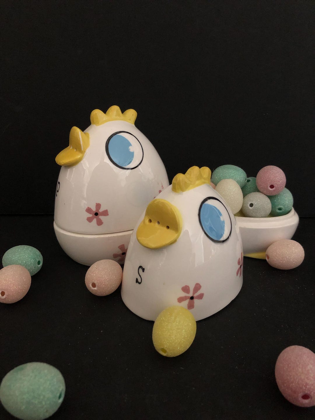 Holt Howard Bo Peep Salt and Pepper and Egg Cup Set MCM Midcentury ...
