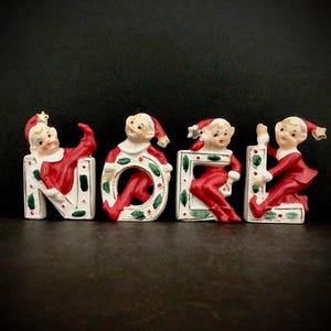 Vintage Christmas Elf Noel Salt and Pepper MCM Midcentury - Etsy