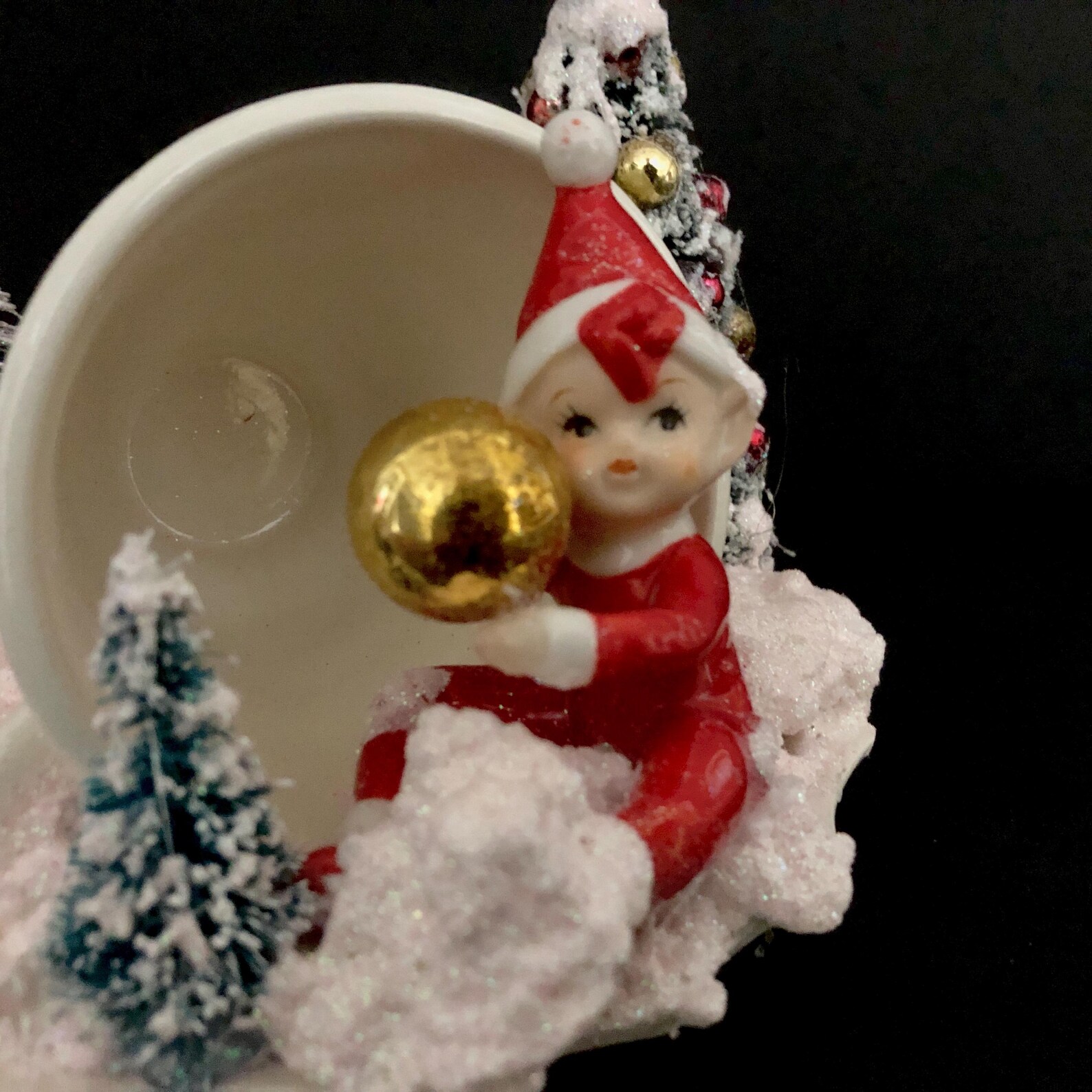 Lefton Santa Pixie Vintage Christmas Vignette in a Teacup - Etsy
