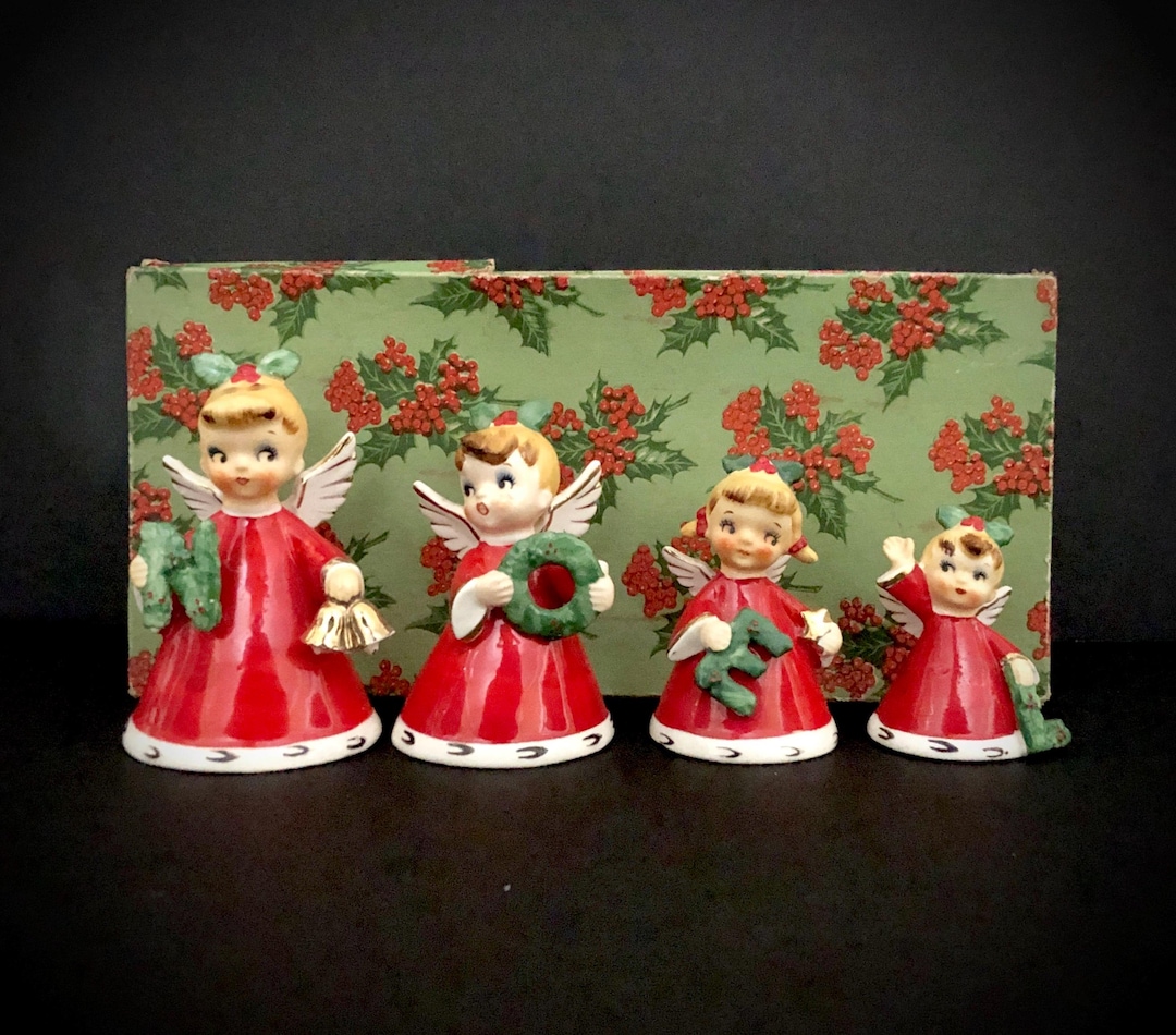 Mint Napco Noel Angel Bells in Original Box MCM Midcentury - Etsy