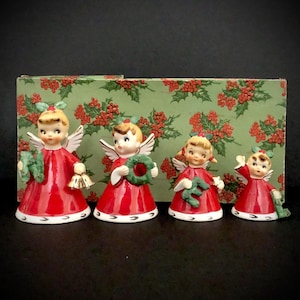 Mint Napco Noel Angel Bells in Original Box MCM Midcentury - Etsy