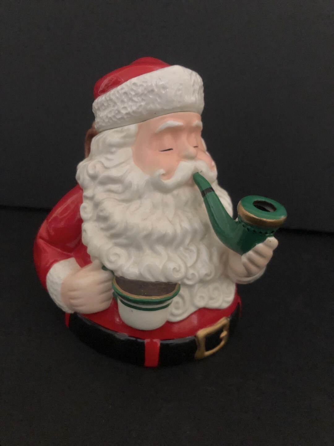 Vintage Christmas Santa With Pipe Teapot by Department 56 - Etsy