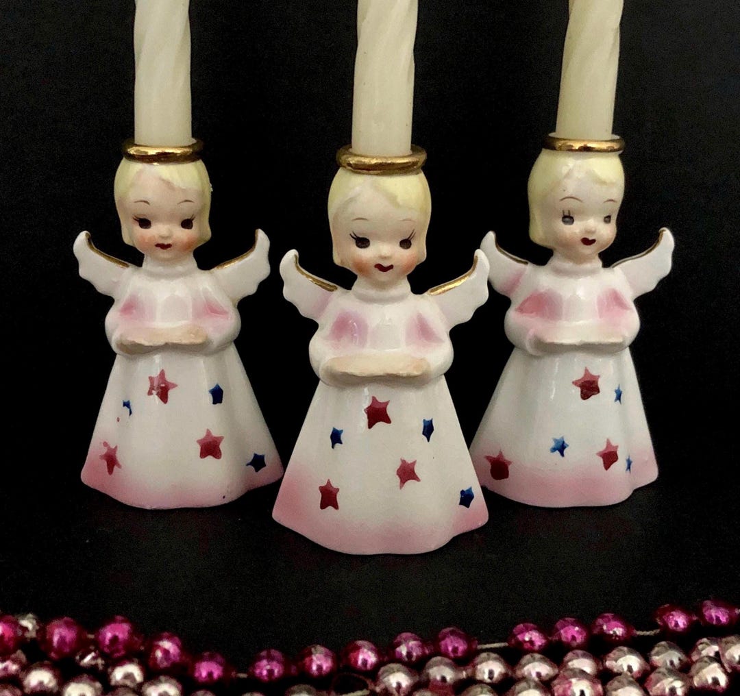 Shafford Angel Candleholder Trio Vintage Christmas Midcentury MCM - Etsy